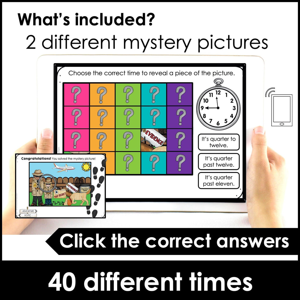 Mystery Picture Boom Cards | Telling Time