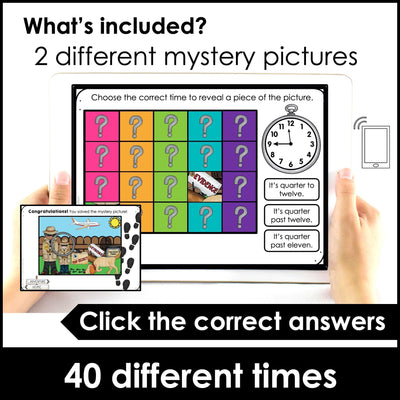 Mystery Picture Boom Cards | Telling Time – Hot Chocolate Teachables