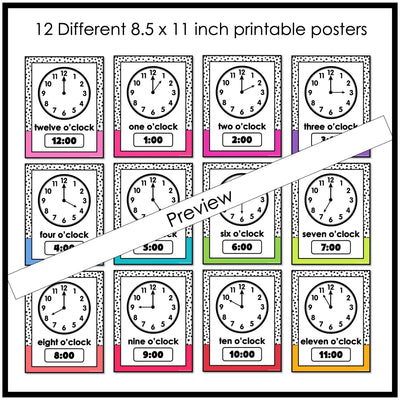 Time Posters & Clock Labels for ELL / ESL - Digital & Analog – Hot ...
