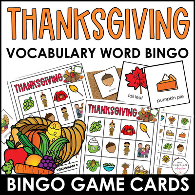 Thanksgiving Picture Bingo | ESL Vocabulary Activity – Hot Chocolate ...
