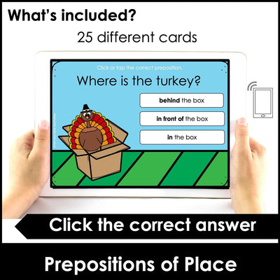 Prepositions of Place BOOM CARDS - Thanksgiving Theme – Hot Chocolate ...