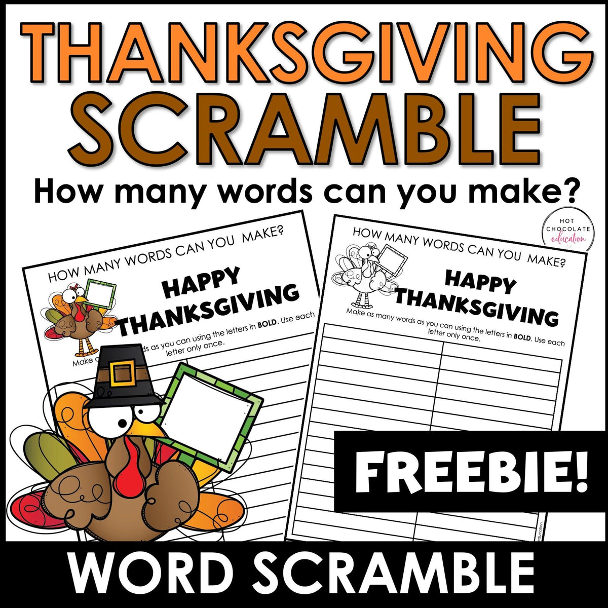 Thanksgiving Word Scramble FREEBIE - Letter Fun Printable – Hot ...