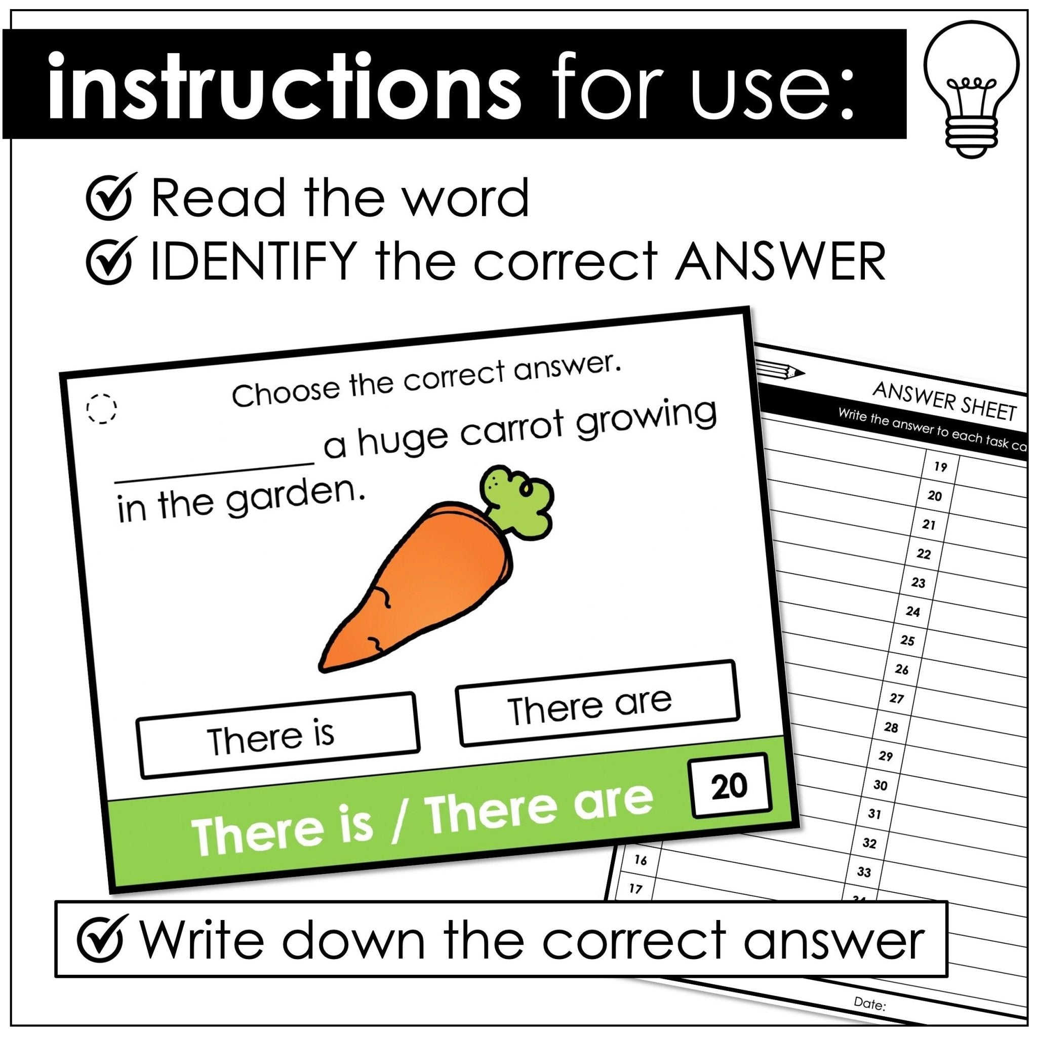 Subject Verb Agreement Task Cards for Countable Nouns – Hot Chocolate ...