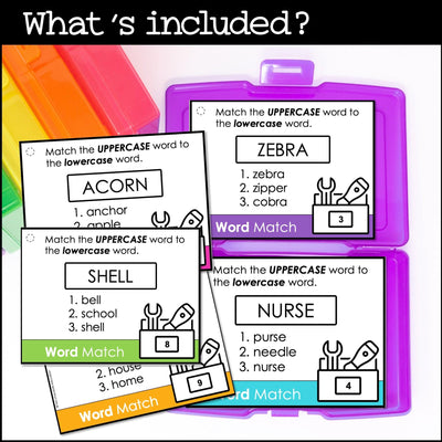 Uppercase & Lowercase Task Cards - Alphabet Recognition – Hot Chocolate ...