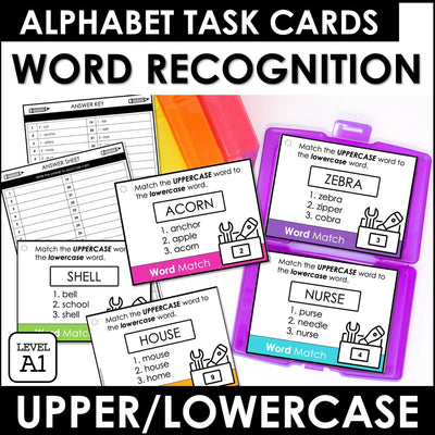 Uppercase & Lowercase Task Cards - Alphabet Recognition – Hot Chocolate ...