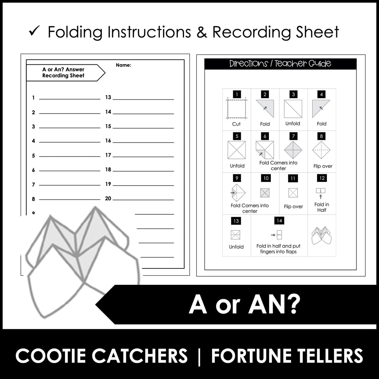 Consonant-Vowel Grammar Activity: Using Articles A/AN