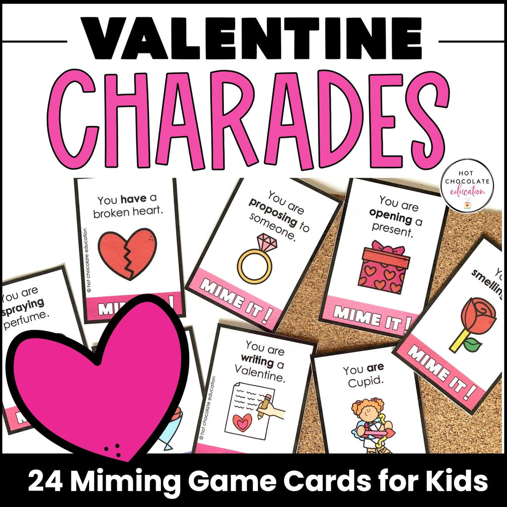 Valentine's Day Action Charades: Miming Cards – Hot Chocolate Teachables