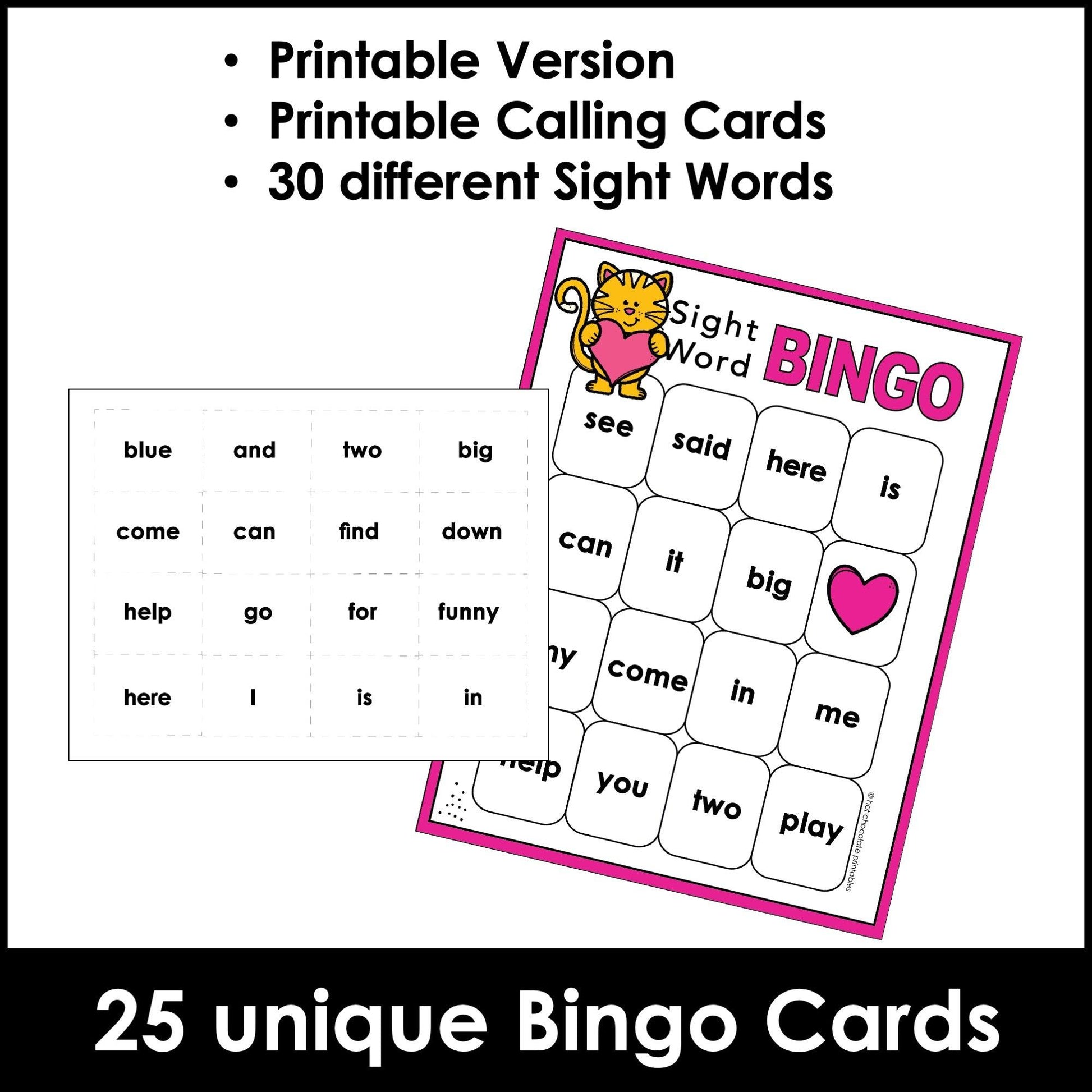 Valentine's Sight Word Bingo Game | Print & Google Slides™