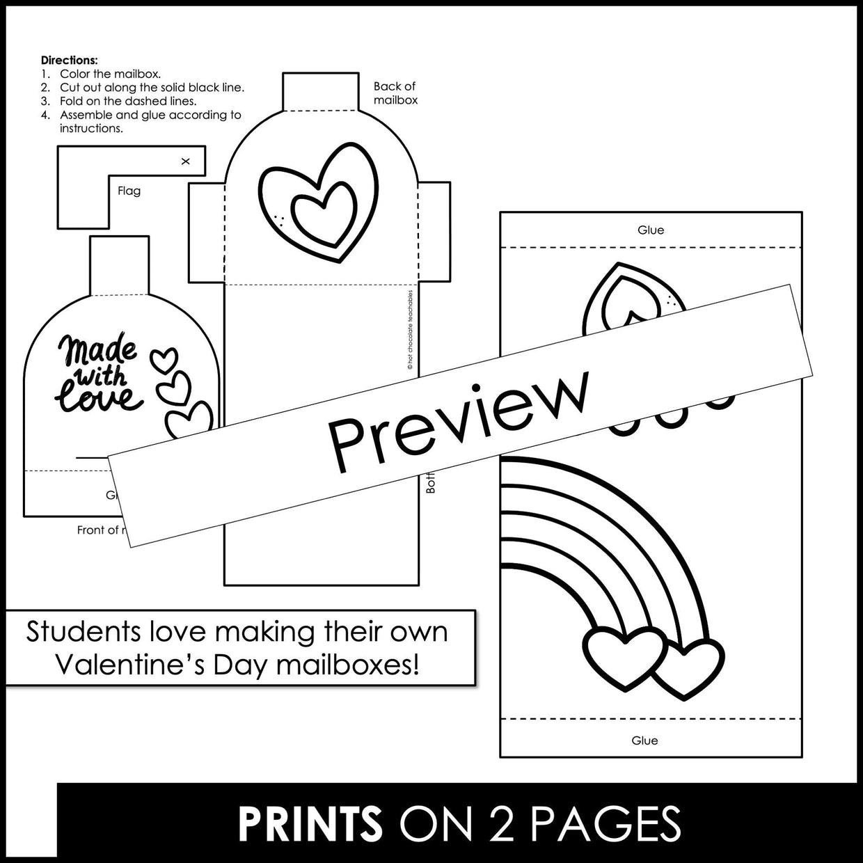 Valentine's Day Mailbox - Printable Valentine's Craft