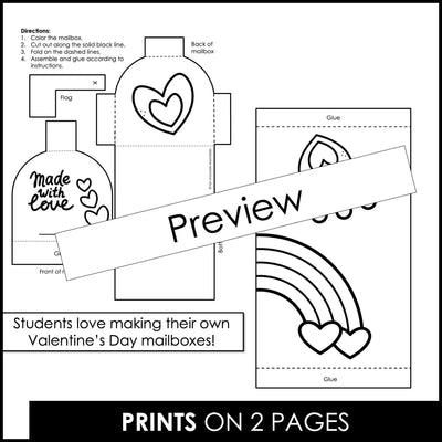 Valentine's Day Mailbox - Printable Valentine's Craft – Hot Chocolate ...