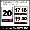 Valentine's Day Number Recognition 1-20 Bingo Game