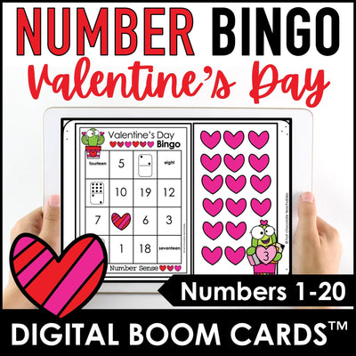 Valentine's Day Numbers 1-20 Bingo Game | Boom Cards