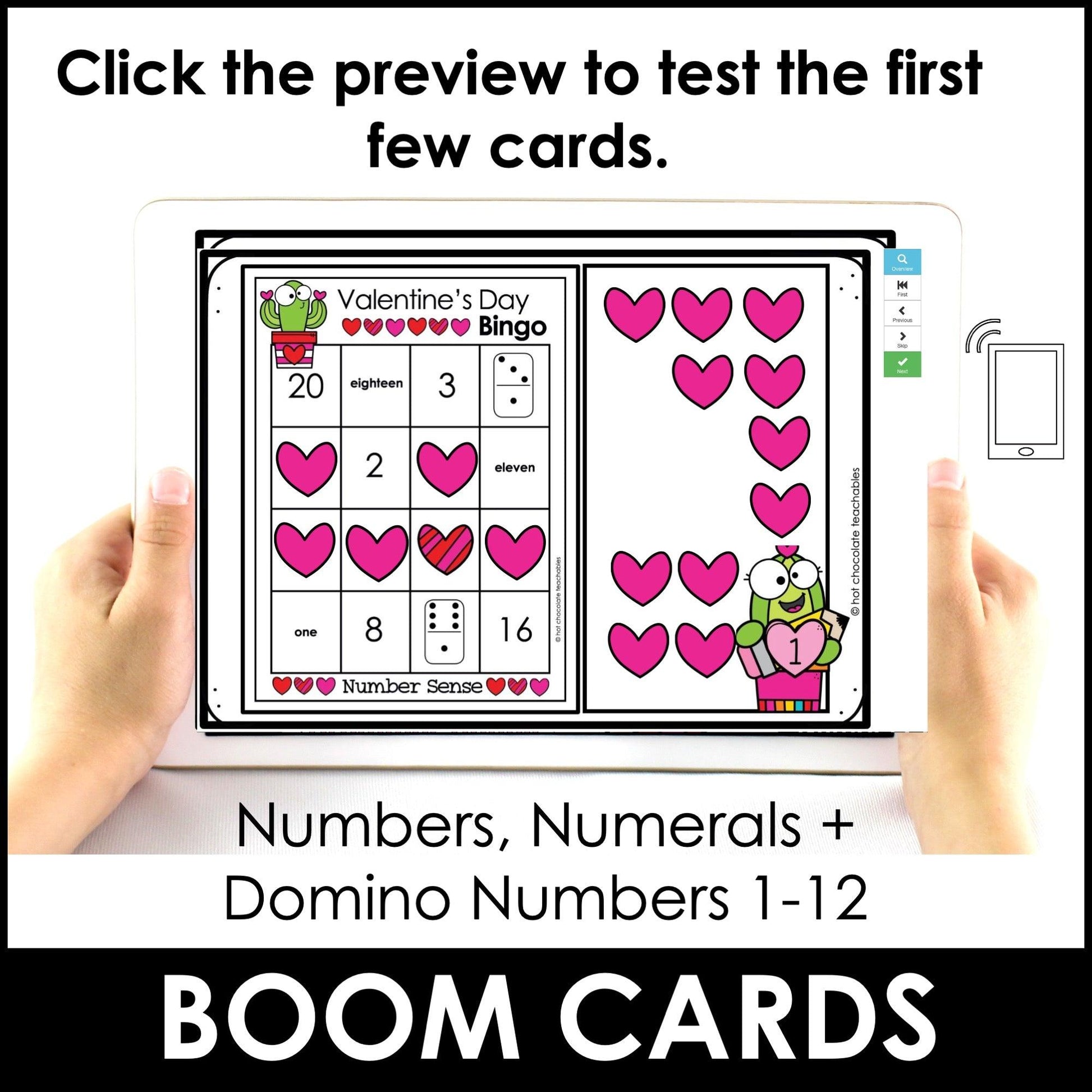 Valentine's Day Numbers 1-20 Bingo Game | Boom Cards