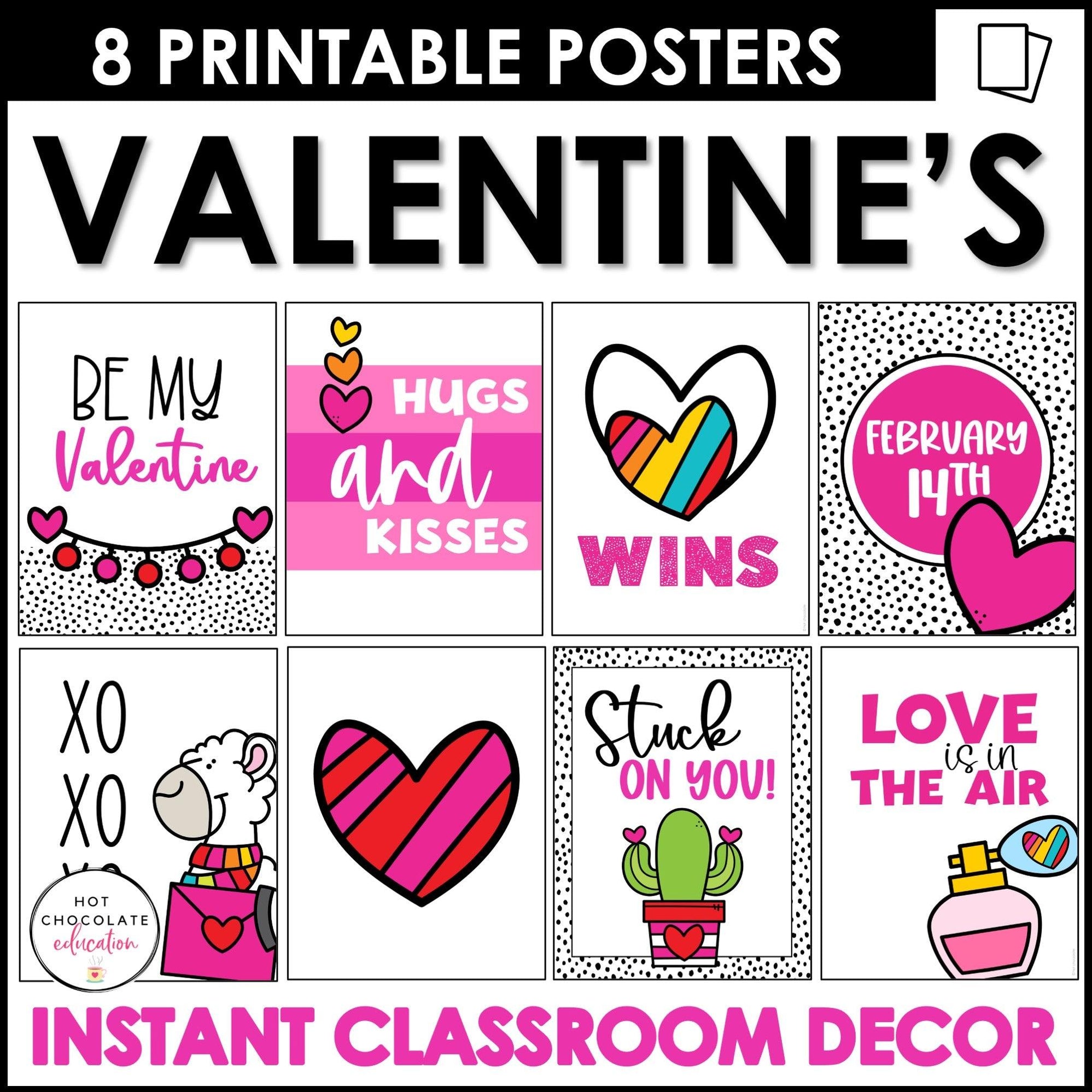 Valentine's Day Classroom Decor | Printable Poster Set – Hot Chocolate ...