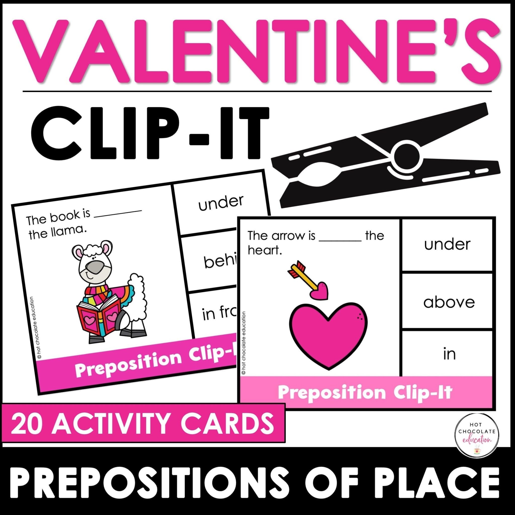 Valentine's Day Activity Cards for Spatial Concepts – Hot Chocolate ...