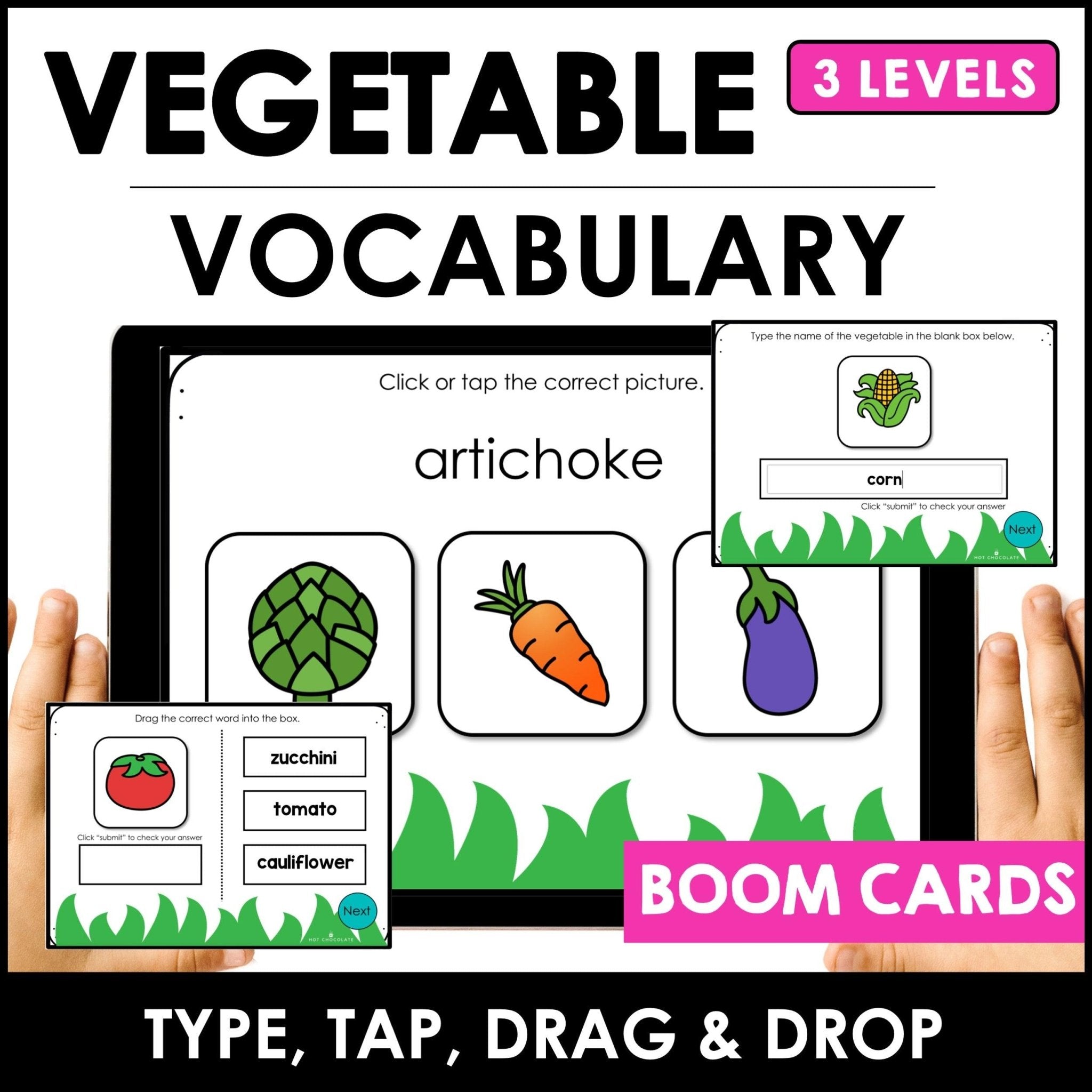 Vegetable Vocabulary BOOM CARDS™ Digital Task Cards