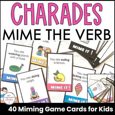 Action Verb Charades | Miming Game Cards for Kids – Hot Chocolate ...