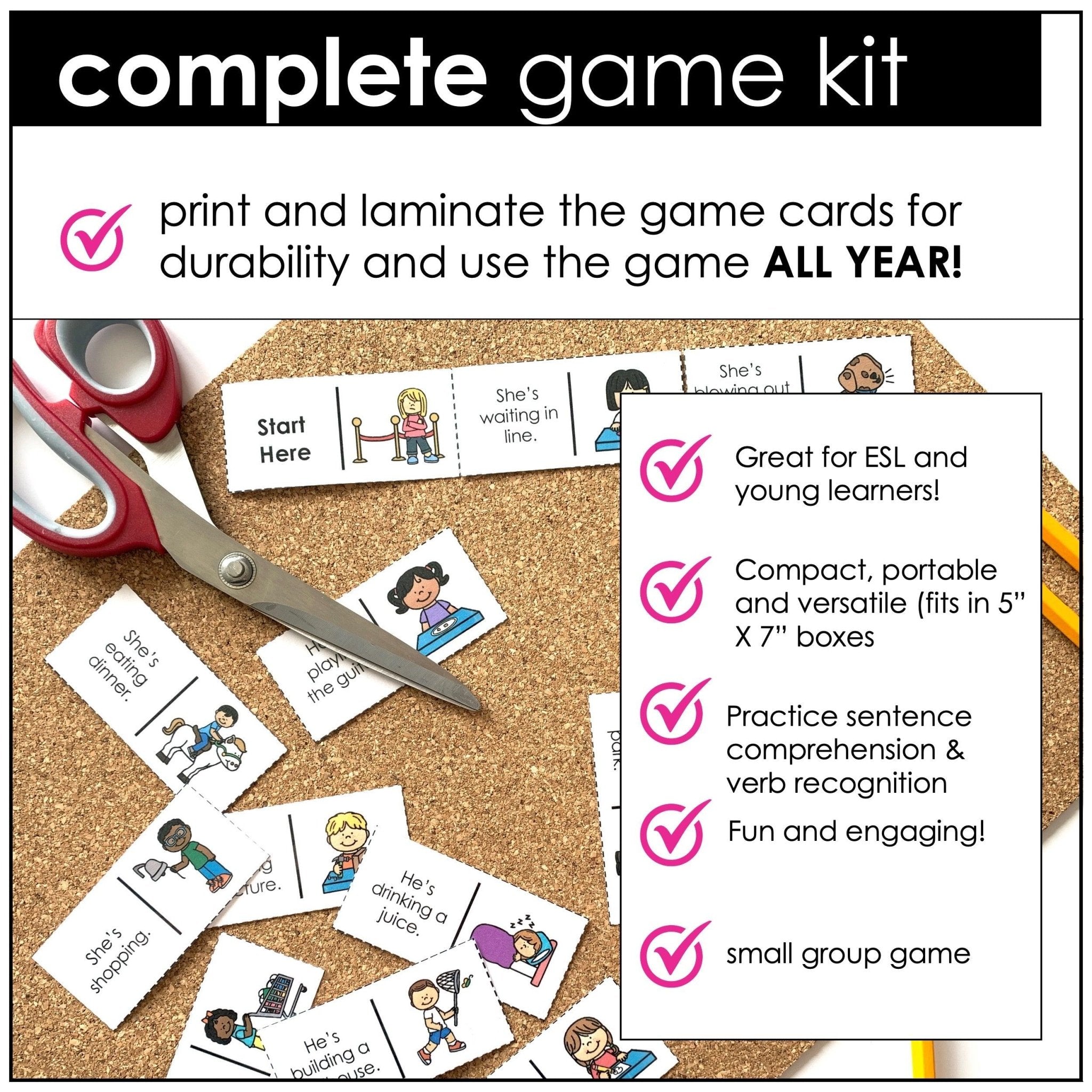 Action Verbs Dominoes Game: Present Continuous & Progressive – Hot ...