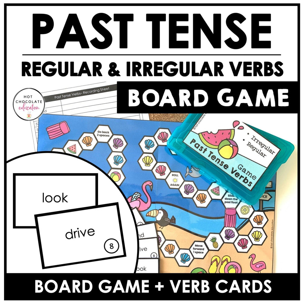 Verb Tense Board Games BUNDLE: Action Verbs & More