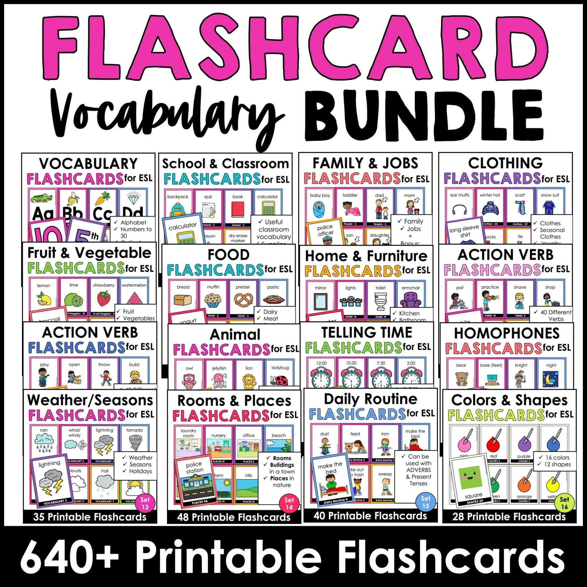 ESL ELL ELD Flashcard Bundle - Vocabulary Toolkit – Hot Chocolate ...
