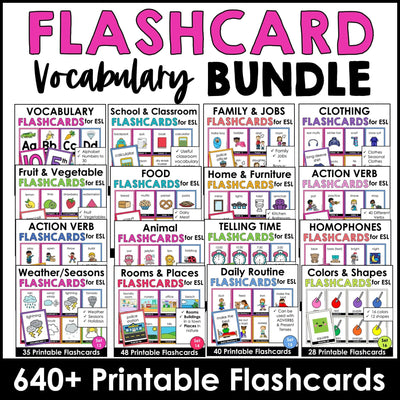 ESL ELL ELD Flashcard Bundle - Vocabulary Toolkit – Hot Chocolate ...