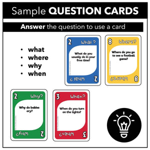 WH Question Card Game - What, When, Where & Why – Hot Chocolate Teachables