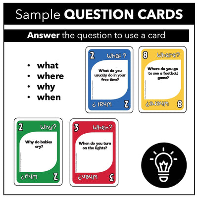 WH Question Card Game - What, When, Where & Why – Hot Chocolate Teachables