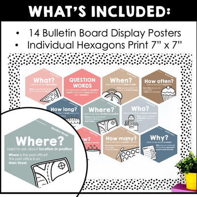 WH Question Word Posters - ESL Grammar Bulletin Board – Hot Chocolate ...
