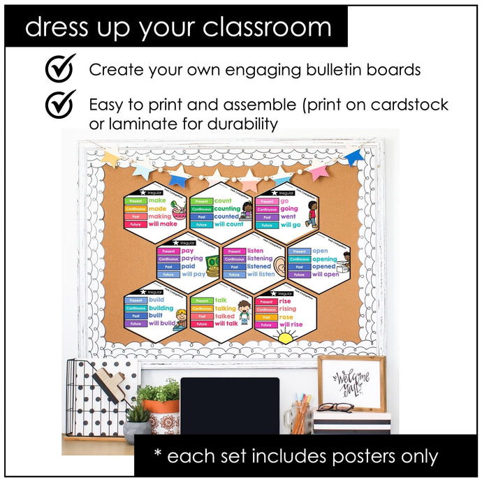 WH Questions & Verb Tense Posters: ESL Grammar Set