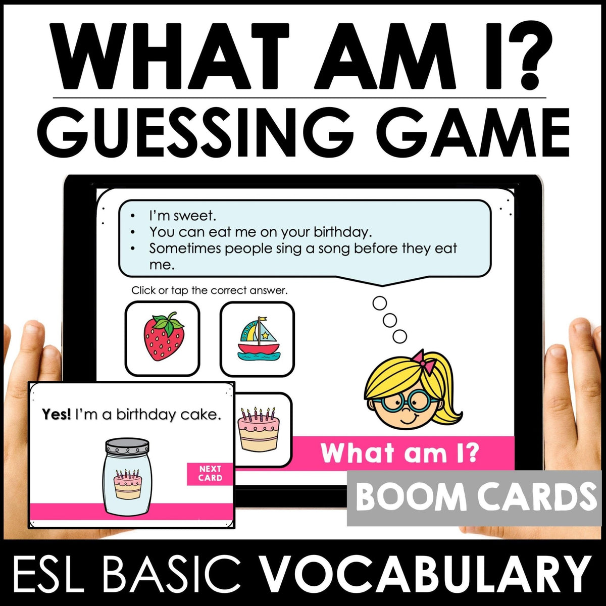 What am I? ESL Vocabulary Guessing Game BOOM CARDS - OBJECTS – Hot ...