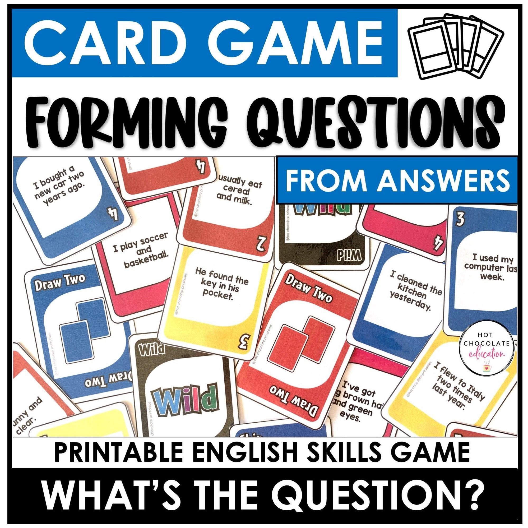 Printable Card Games - Hot Chocolate Teachables