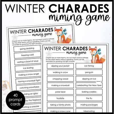 Winter Charades Game Cards for Kids - Fun Party Game – Hot Chocolate ...