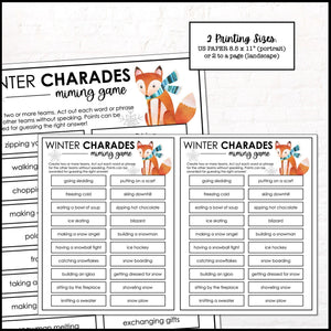 Winter Charades Game Cards for Kids - Fun Party Game – Hot Chocolate ...