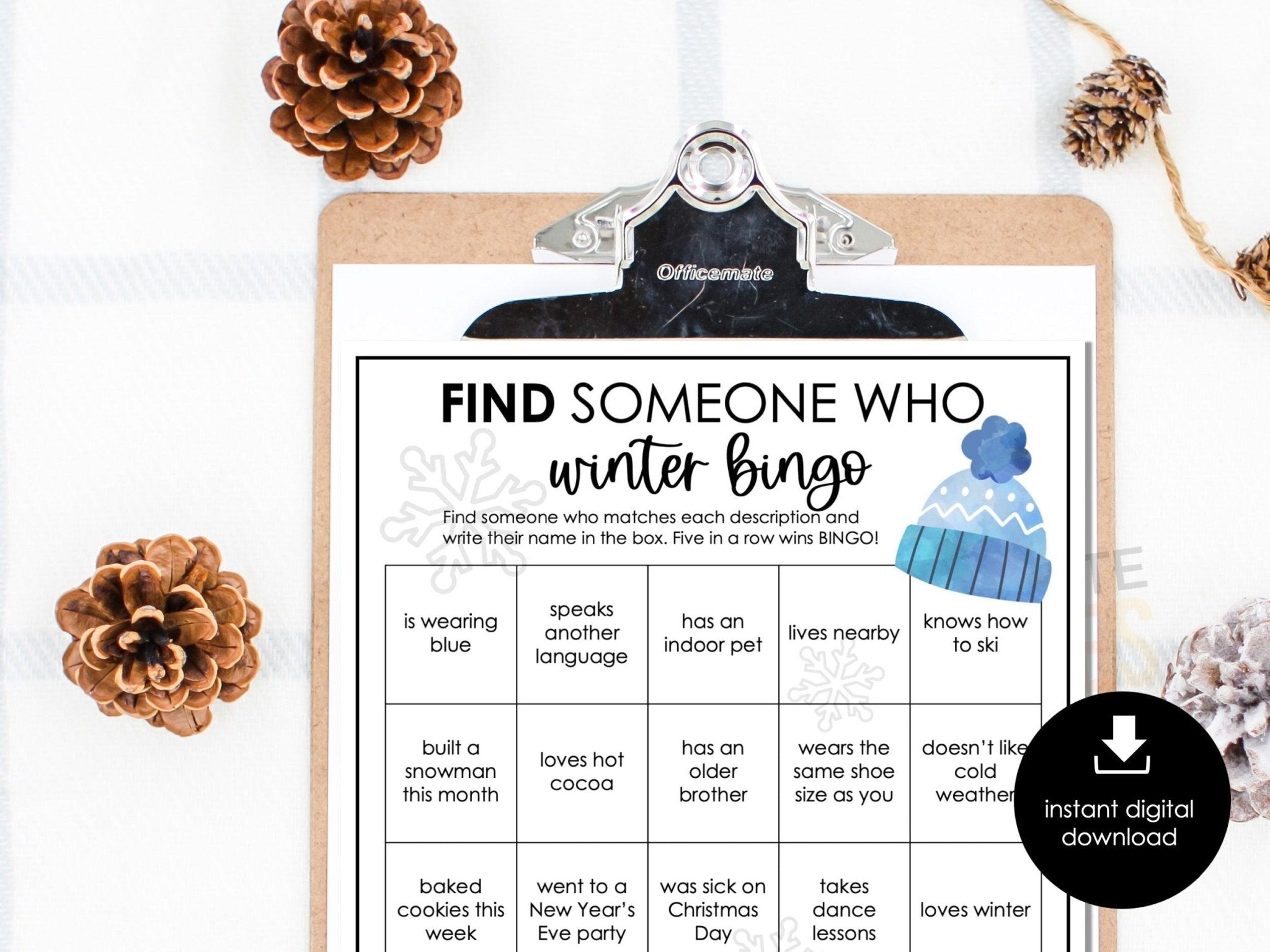 Winter Find Someone Who Bingo Game - Speaking Practice – Hot Chocolate ...