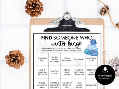 Winter Find Someone Who Bingo Game - Speaking Practice – Hot Chocolate ...