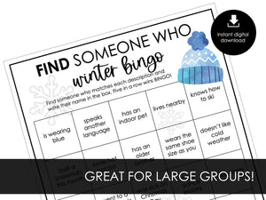 Winter Find Someone Who Bingo Game - Speaking Practice