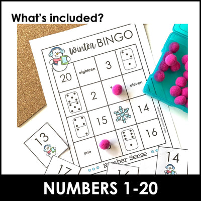 Winter Number Fluency Bingo | 1-20 Number Recognition – Hot Chocolate ...