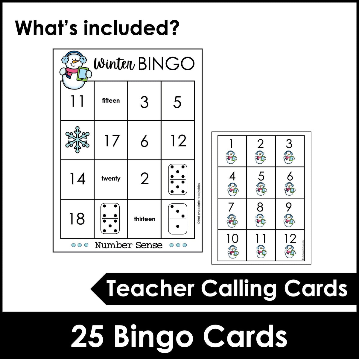 Winter Number Fluency Bingo | 1-20 Number Recognition