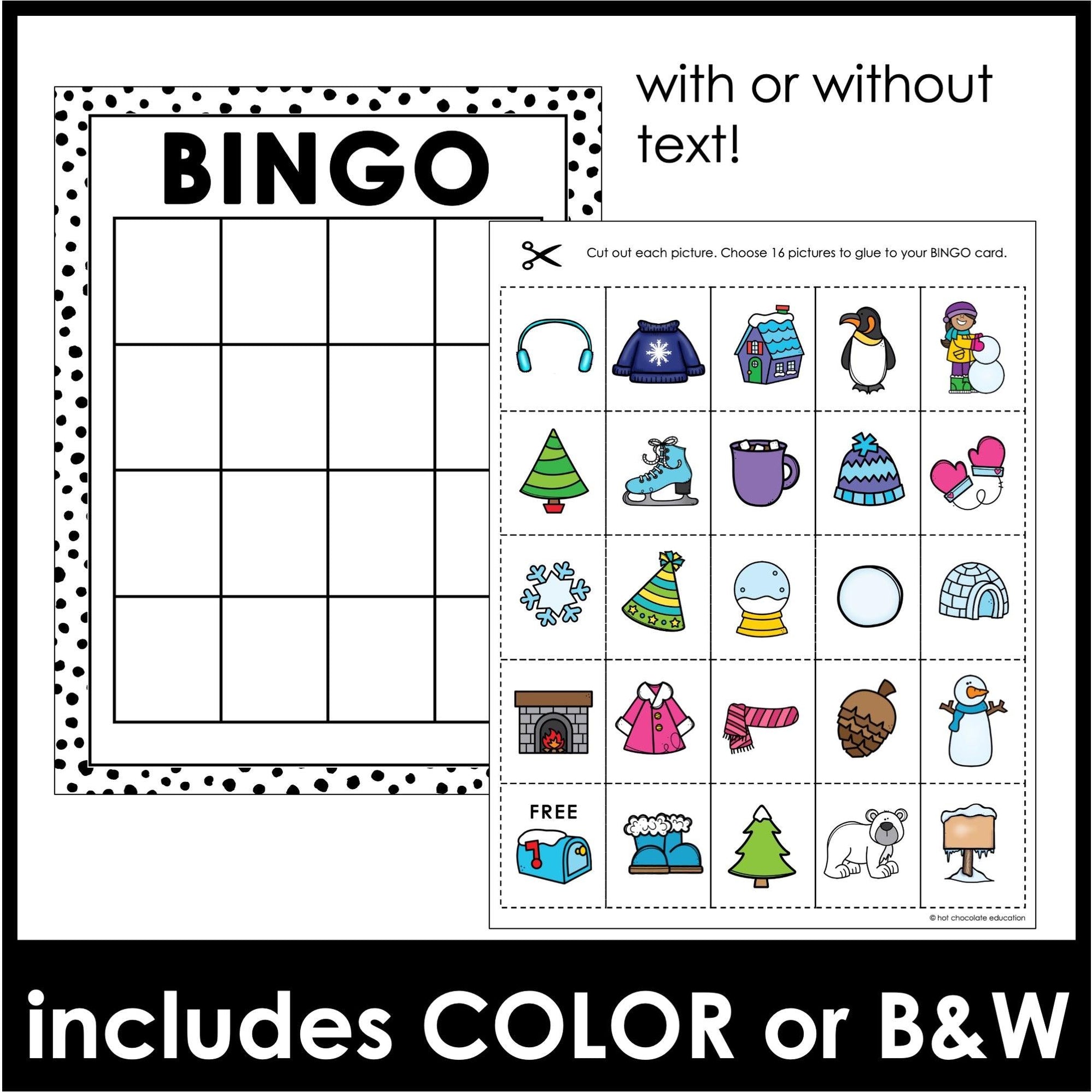 Winter Vocabulary Bingo Game - Create Your Own BINGO GAME – Hot ...