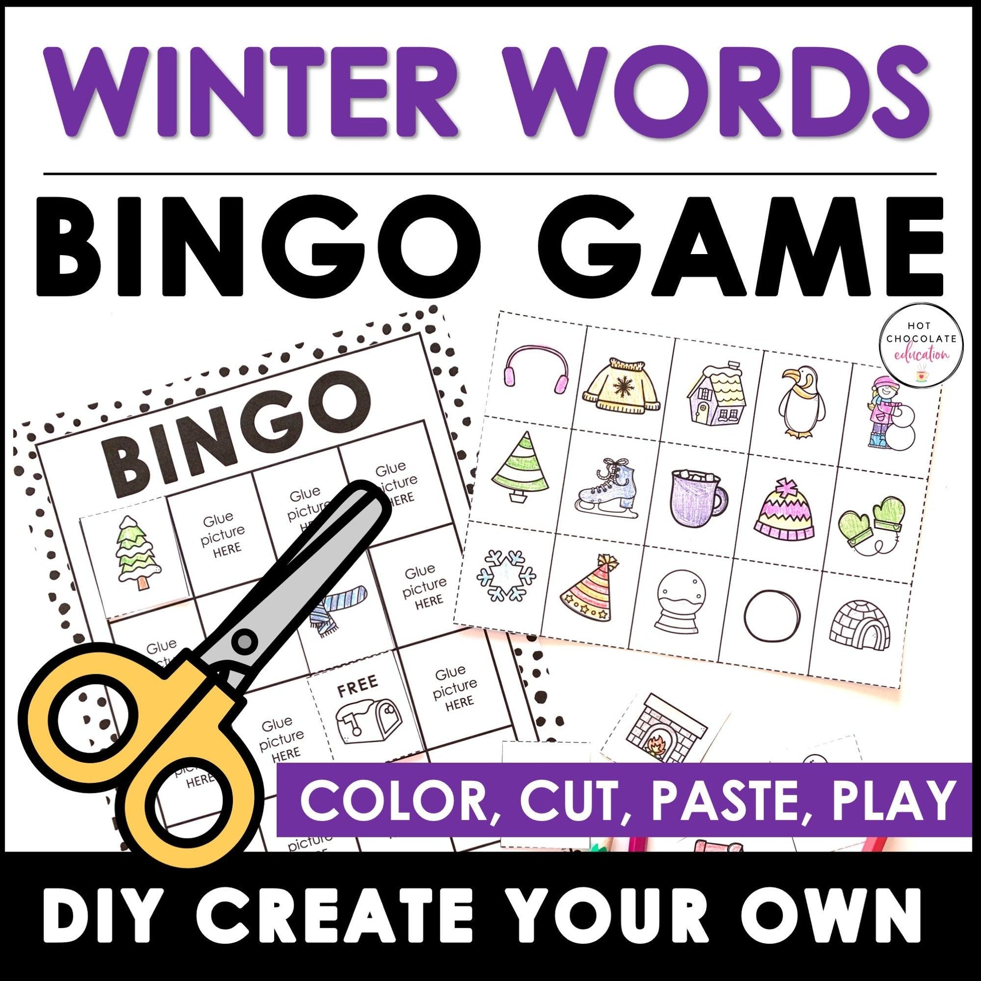 Winter Vocabulary Bingo Game - Create Your Own BINGO GAME