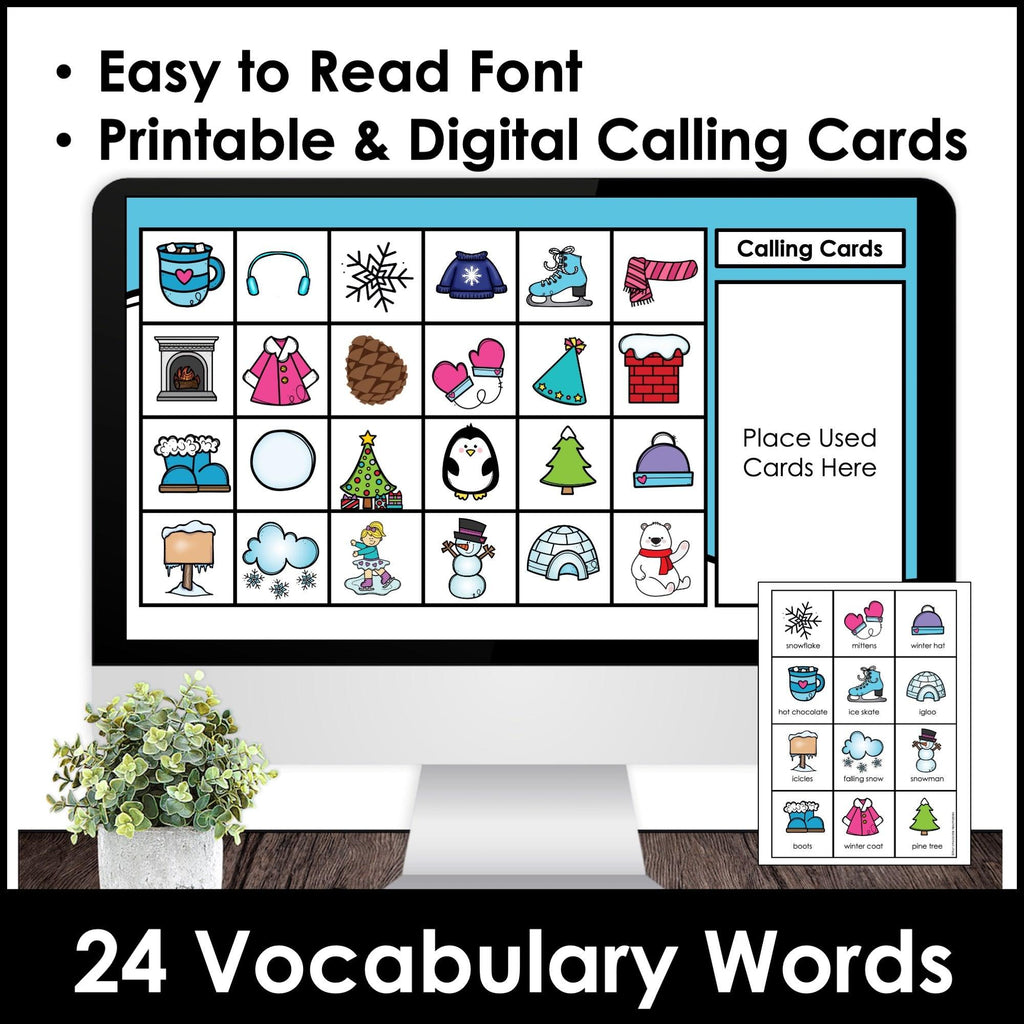 Winter Vocabulary Bingo Games - Print & Digital BUNDLE – Hot Chocolate ...
