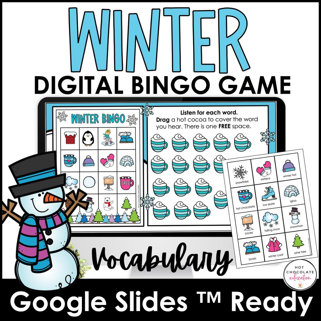 Winter Vocabulary Bingo Games - Print & Digital BUNDLE – Hot Chocolate ...
