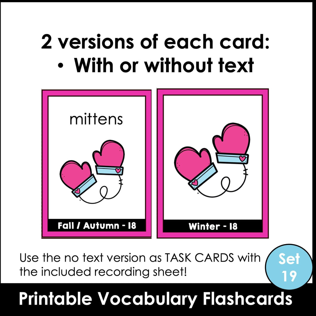 Winter Vocabulary Flashcards : ESL task cards - Flash Cards – Hot ...