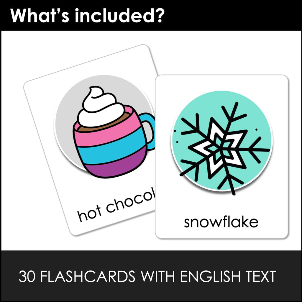 Winter Vocabulary Flashcards - Editable English Flash Cards – Hot ...