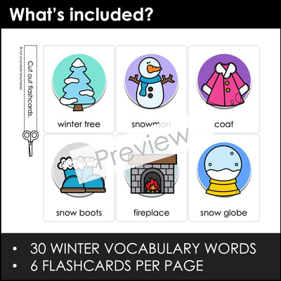 Winter Vocabulary Flashcards - Editable English Flash Cards – Hot ...